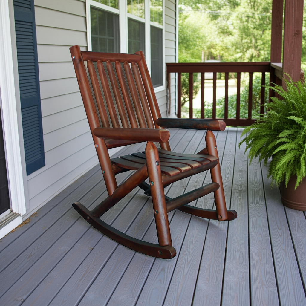 Cherry Amber-Log Porch Rocker – Leigh Country