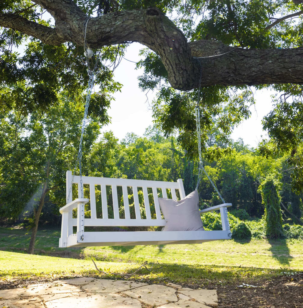 Heartland White Porch Swing – Leigh Country