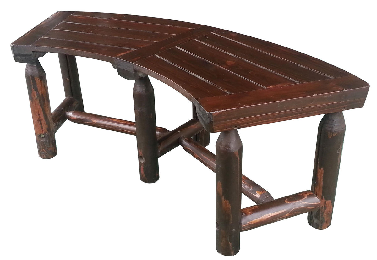 Char-Log Curved Bench – Leigh Country
