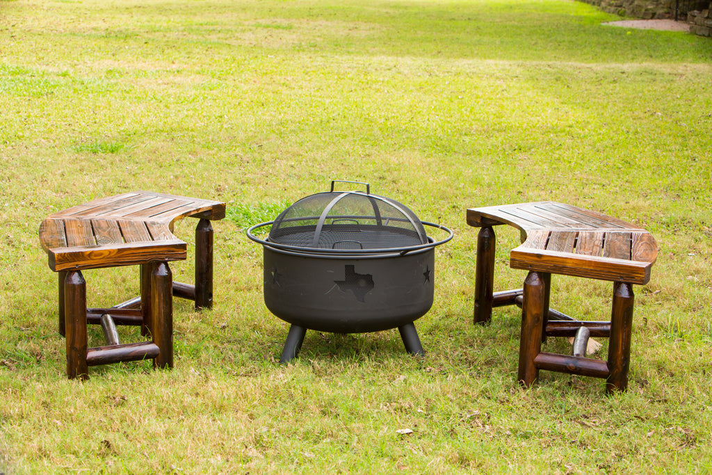 Char-Log Curved Bench – Leigh Country