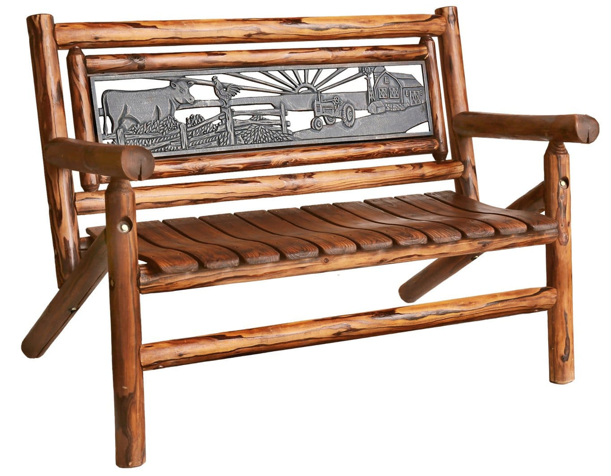 Char-Log Farm Scene Bench – Leigh Country