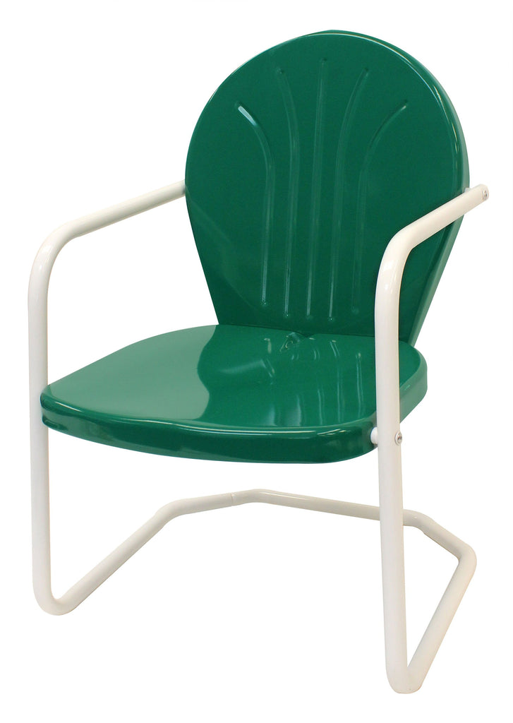 Dark Green Retro Metal Chair – Leigh Country