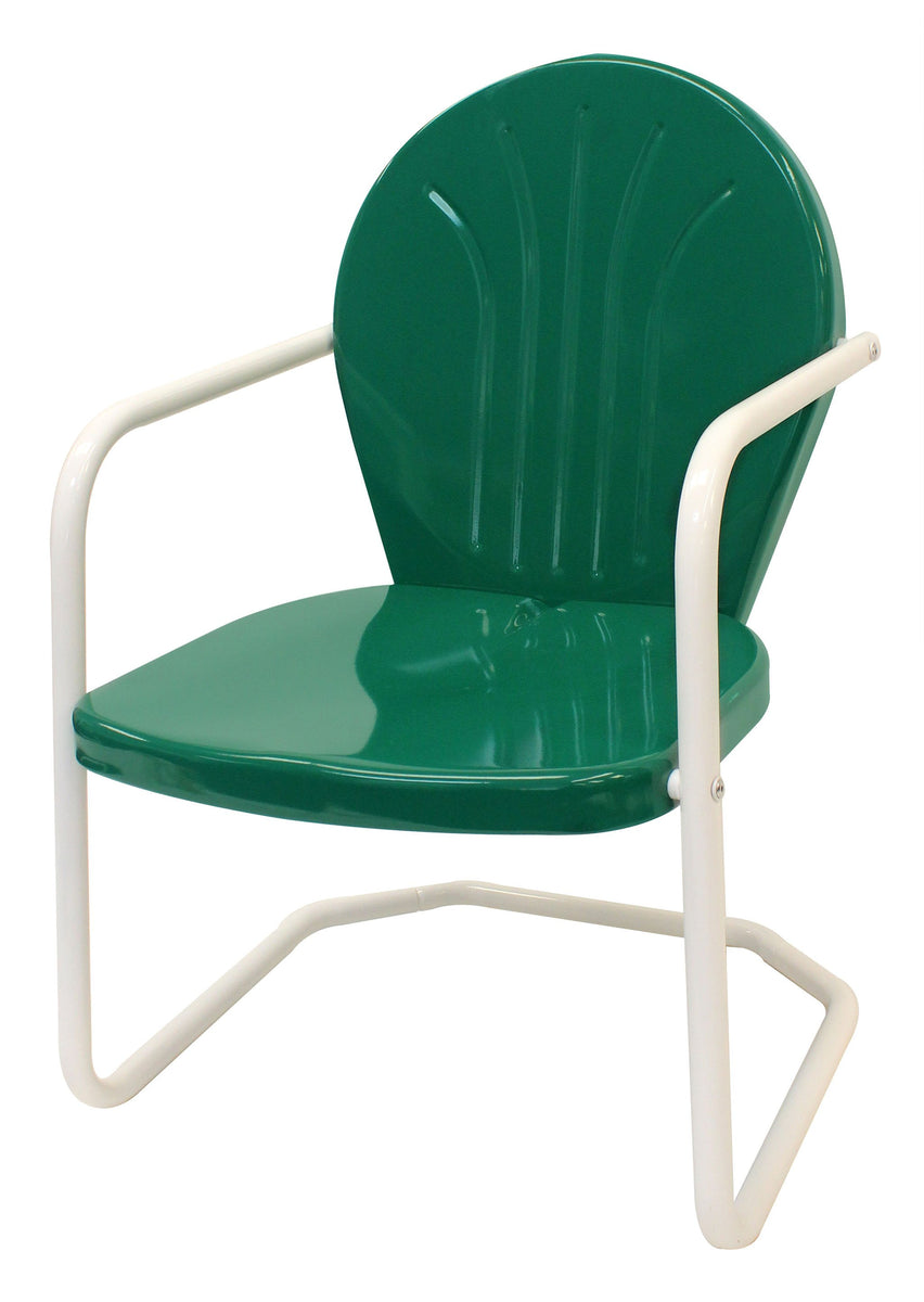 Dark Green Retro Metal Chair – Leigh Country