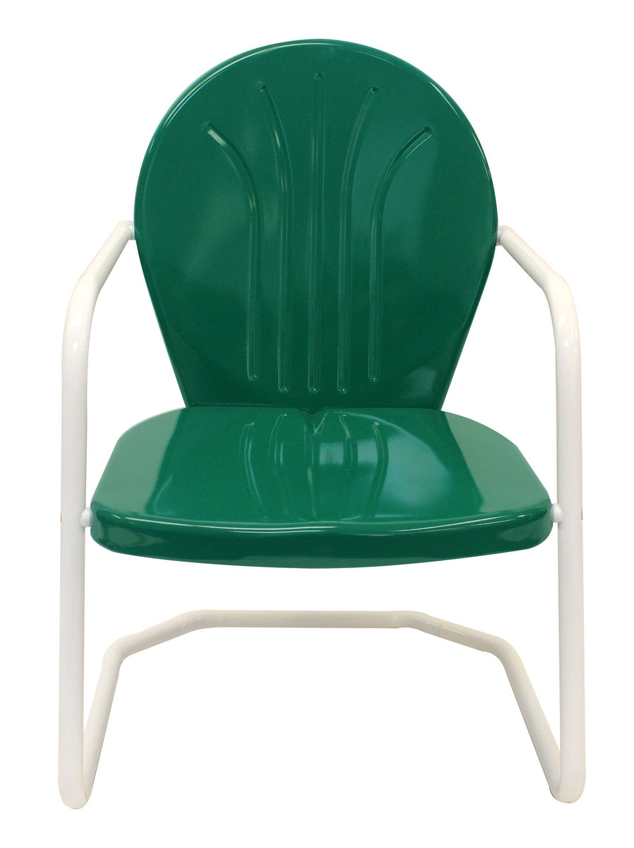 Dark Green Retro Metal Chair – Leigh Country