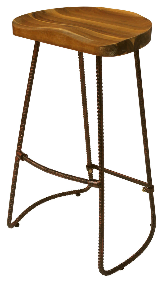 Iron Grove Wood and Rebar Stool – Leigh Country