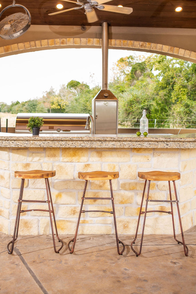 Iron Grove Wood and Rebar Stool – Leigh Country