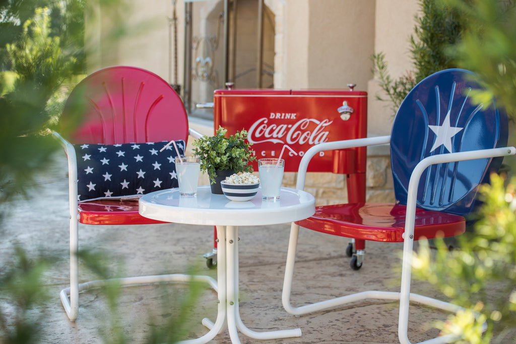 Red Retro Metal Chair – Leigh Country