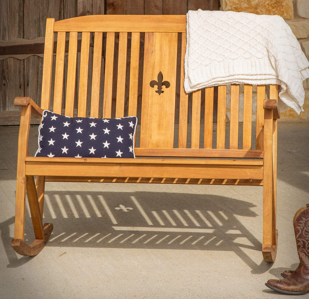 Sequoia Bench Rocker w Fluer de Lis – Leigh Country